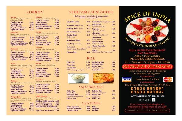 Spice Of India, Horsford